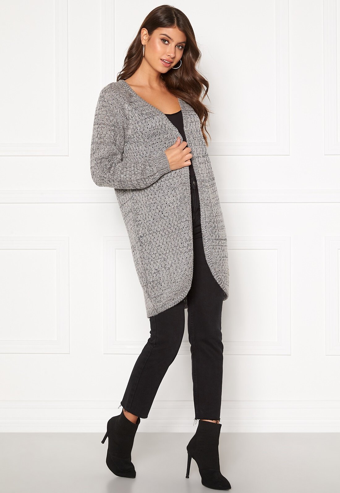 ICHI Olanda Cardigan Grey Melange - Bubbleroom
